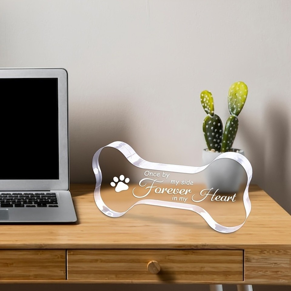 Acrylic Sympathy Keepsake Plaque Bone Shape for Beloved Dog Memory 12 ...