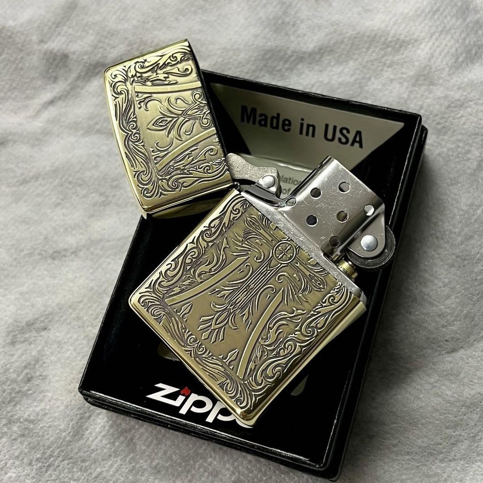 Zippo Lighter 19 ZIPPO Arabesque Cross Brass Ibushi Finish Cool New | eBay