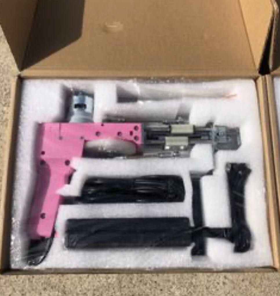 2 in 1 Electric Carpet tufting gun pink tufting gun cut and loop pile ...