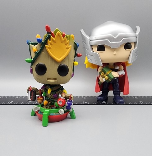 Funko Pop! Marvel Groot & Thor(Holiday Bobble-Head Marvel Collector ...