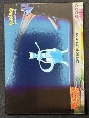 1998 Topps Pokemon Introductions #21 Foil Mewtwo Strikes Blue Logo SP ...