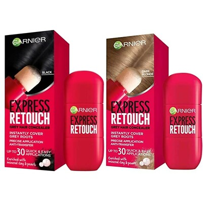 3 PACK Garnier Express Retouch Grey Hair Concealer Root Touch Up ...
