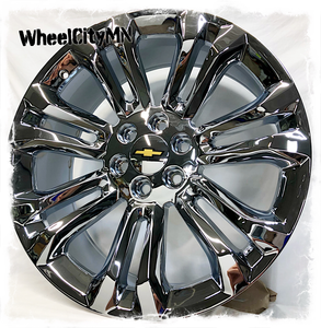 24 x10" chrome Chevy Silverado Tahoe Suburban LTZ 5666 replica wheels ...