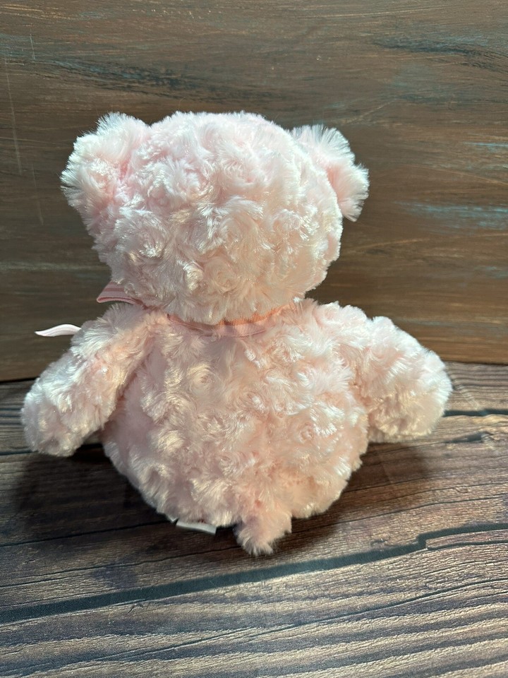 Ganz Pink Piper Teddy Bear Swirl Plush Stuffed Animal Striped Bow Toy ...