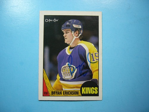1987/88 O-PEE-CHEE NHL HOCKEY CARD #130 BRYAN ERICKSON EX/NM AUTO ...