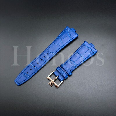 26X18MM L/Blue Genuine Leather Watch Strap Band Fits For VC Overseas ...