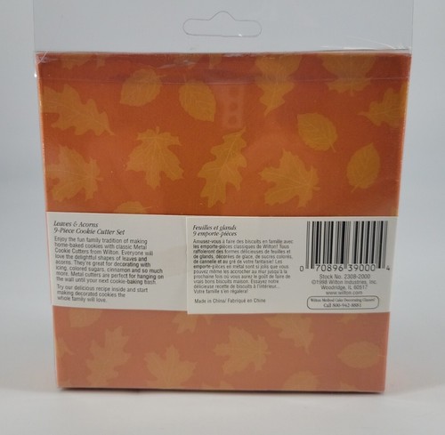 Vtg Wilton 9 Piece Leaves & Acorns Metal Cookie Cutter Set Autumn Fall ...