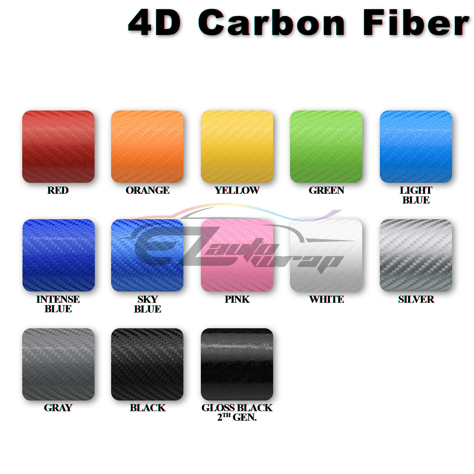 4D Carbon Fiber Black Version 2 Vinyl Wrap Sticker Bubble Free Air ...