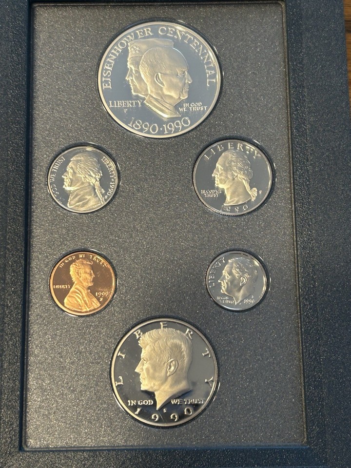 1990 US Mint Prestige Proof Set With 90% Silver Eisenhower ...