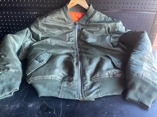 Alpha Industries KNOX ARMORY MA-1 Flyers Jacket Green Orange Reversible ...