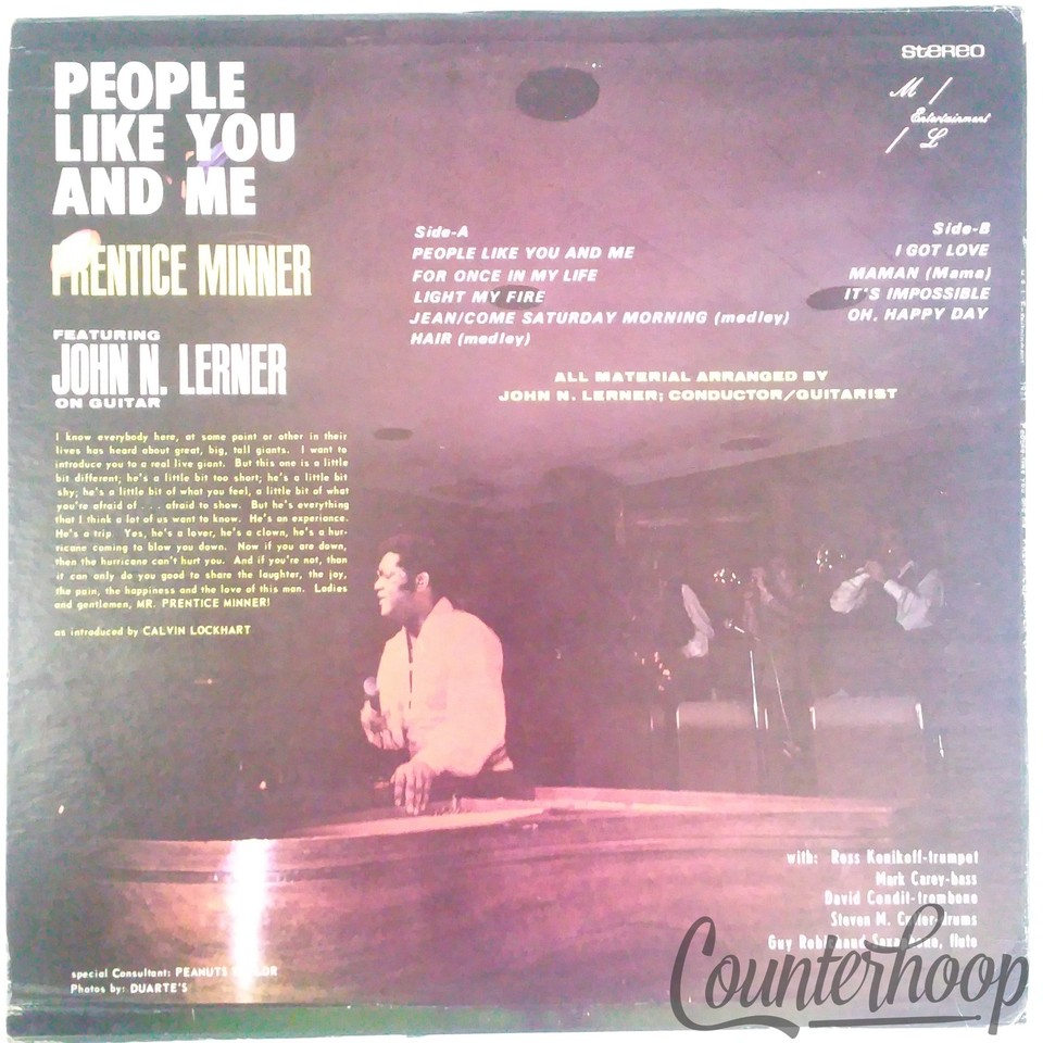 Prentice Minner ft John N. Lerner-People Like You And Me M/L ...