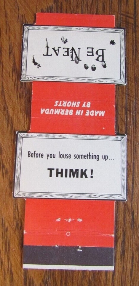 CONTOUR MATCHBOOK COVER: BE NEAT EMPTY MATCHCOVER -D6 | eBay