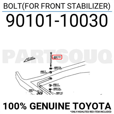 9010110030 Genuine Toyota BOLT(FOR FRONT STABILIZER) 90101-10030 | eBay