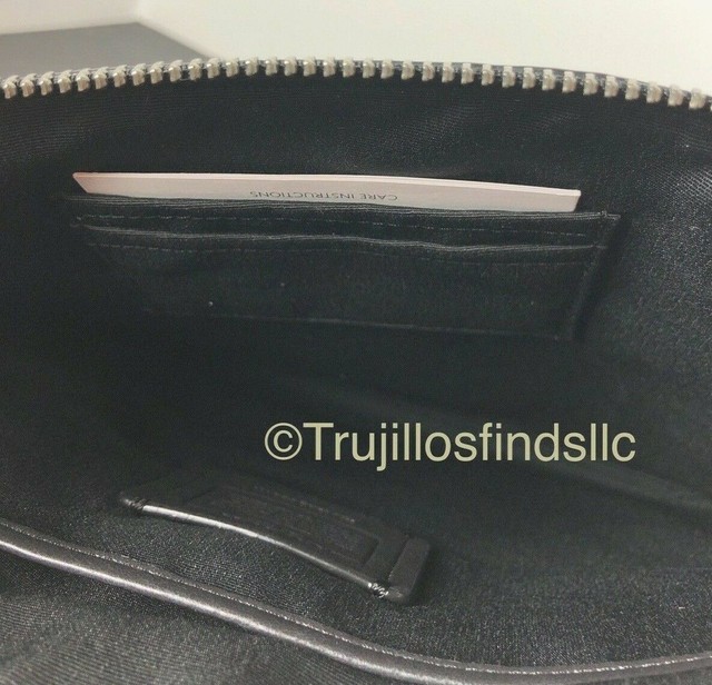 Coach Large Pouch Clutch Travel Canvas Shirting Plaid Checker Black ...