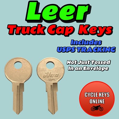 2 Bauer Leer Truck cap tonneau cover keys cut to code key for codes ...