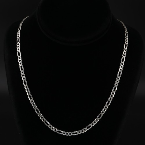 Sterling Silver - ITALY LIRM 5mm Figaro Chain 20" Men's Necklace - 9g ...