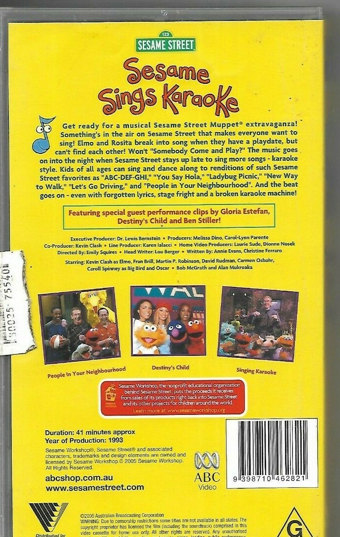 SESAME STREET : Sesame Sings Karaoke (Vhs Video Tape) near new | eBay