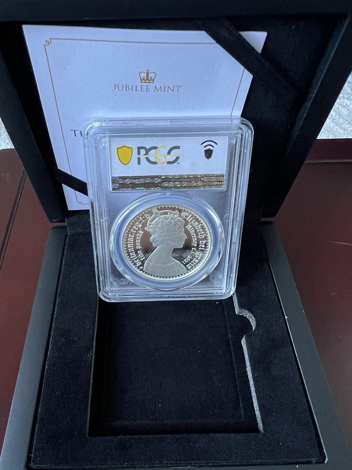 2021 New Gothic Crown Quartered Arms PCGS PR70 Silver Proof Alderney £5 ...