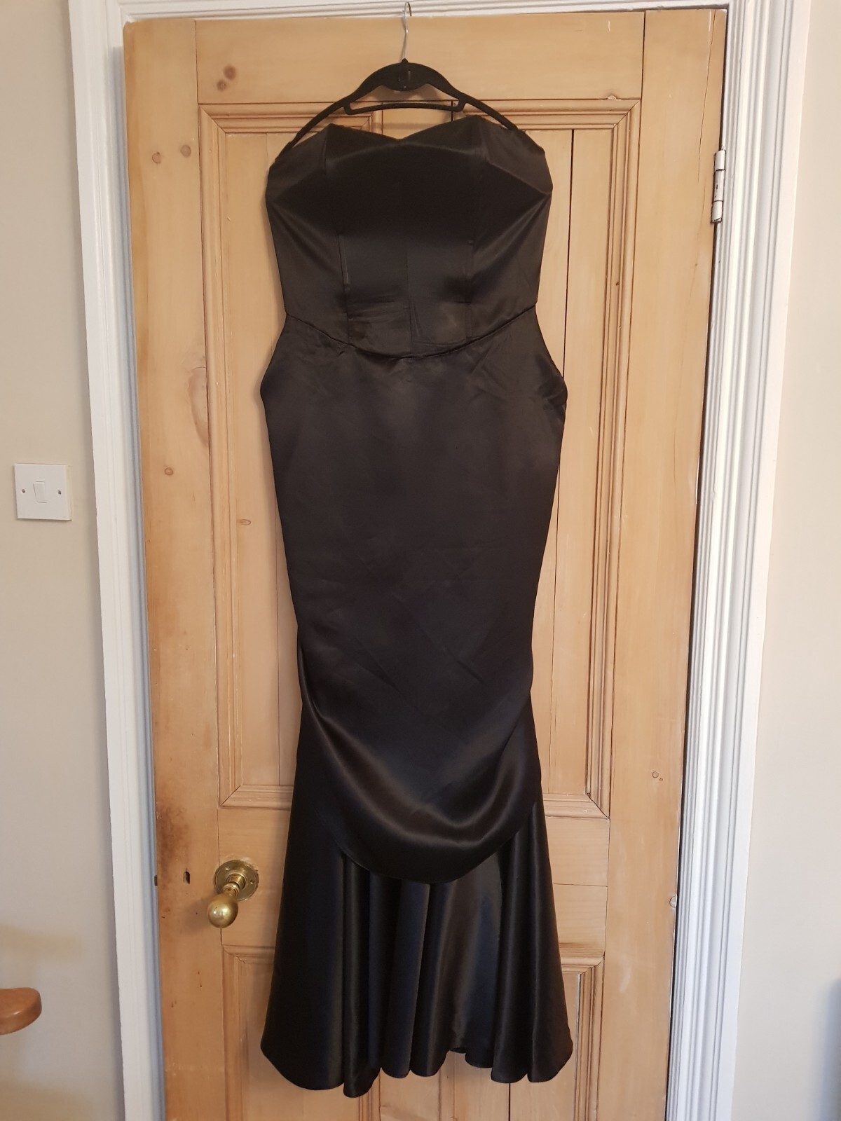 Black Satin Vintage 80s Vamp Corset Fish Tail Ball Gown Very Glam ...