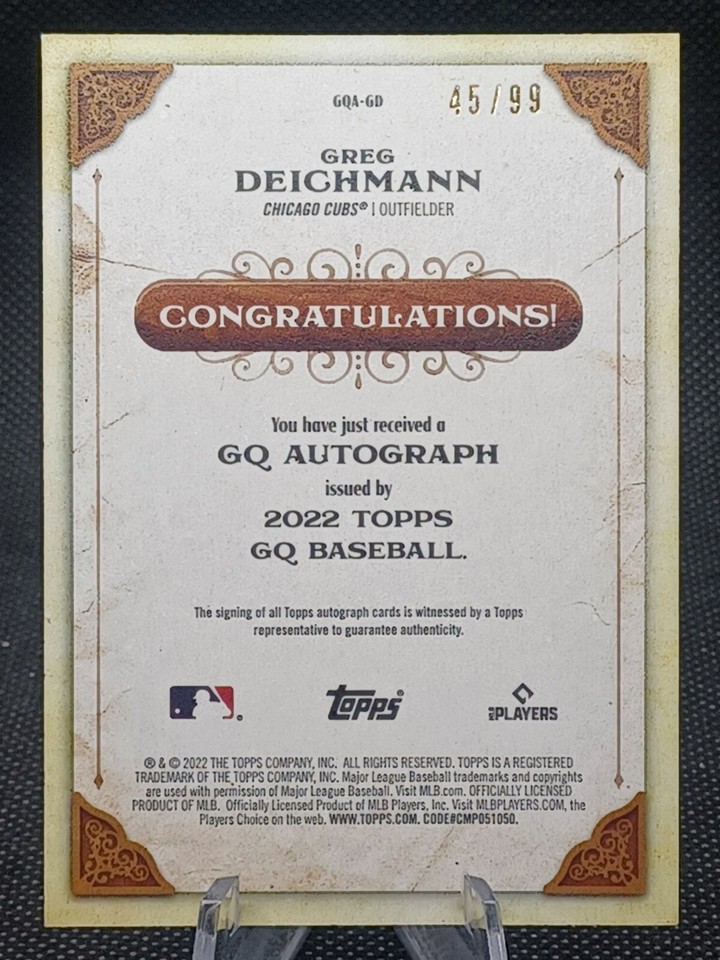 2022 Topps Gypsy Queen Greg Deichmann RC Rookie Card #GQA-GD Auto Blue ...