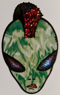 ALIEN HEAD--NEW--Vintage (1998) Prismatic Vending Machine Sticker (#819 ...