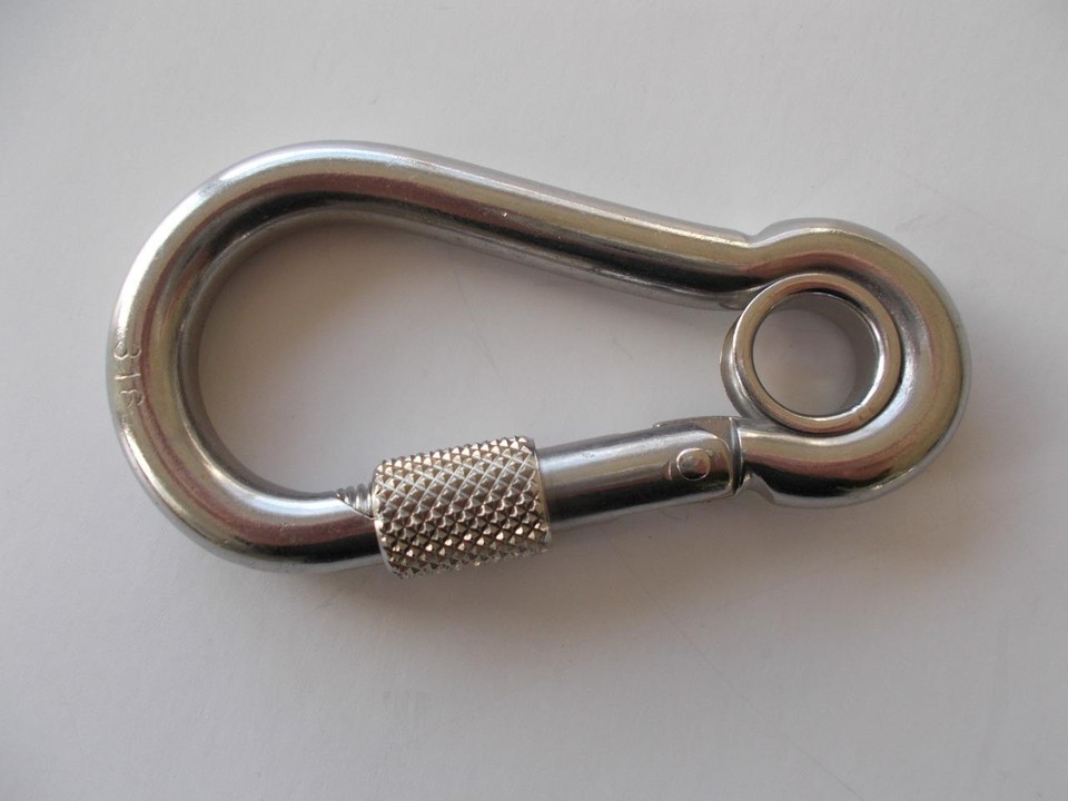 Suncor 3 3/4" #316 Stainless Carabiner Screw Lock Spring Clip 600 LB | eBay