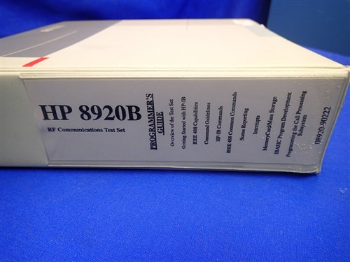 HP 8920B COMMUNICATIONS TEST SET PROGRAMMER'S GUIDE | eBay