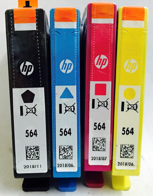 New Genuine HP 564 Black Color 4PK Ink Cartridges for PhotoSmart 5520 ...
