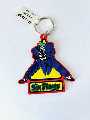 The Joker Six Flags Vintage 1997 DC Comics Batman Rubber Keychain With ...