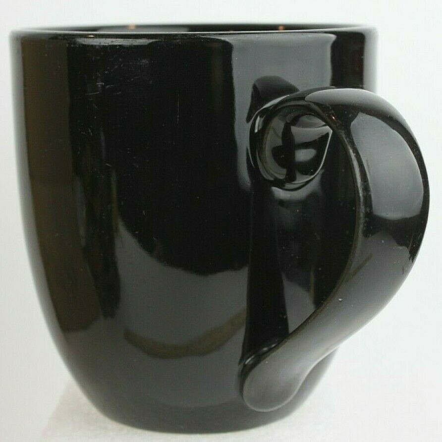 Vintage Solid Black Ceramic Earthenware Coffee Mug 16 Oz. No Pattern ...