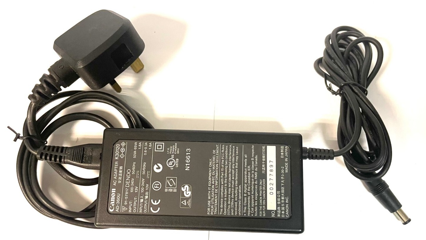 Genuine Power Supply Canon AD-360U/K30120 Adapter PS 13V 1.8A AC/DC ...