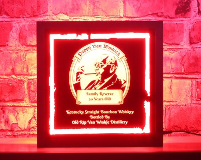 Pappy Van Winkle Whiskey LED Sign Personalized, Home bar pub Sign ...