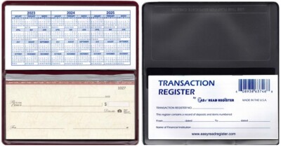5 Checkbook Registers with 1 Vinyl Checkbook Cover for Top Tear Checks ...