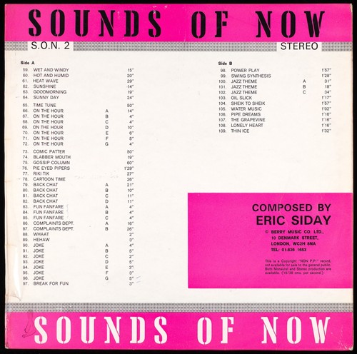 ERIC SIDAY - Sounds Of Now 2 - 1971 UK LP music library | eBay