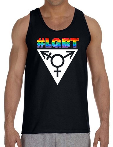 Men's LGBT Trans Triangle Black Tank Top Transgender Gay Pride Muscle ...