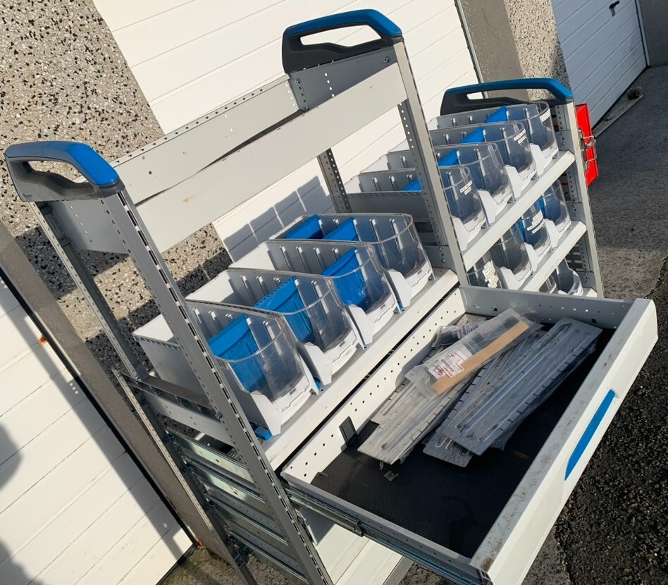 Globelyst Sortimo Van Racking with Drawers and Worksurface | eBay UK