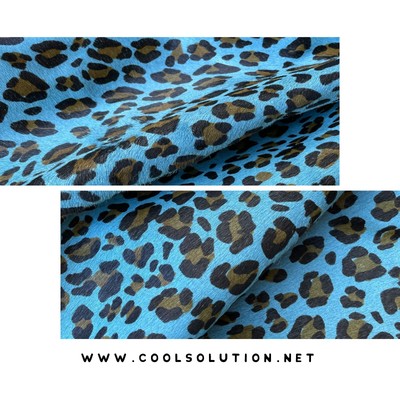 Leopard On Dyed Turquoise, Custom Cuts, Hair On Hide for Wallets ...