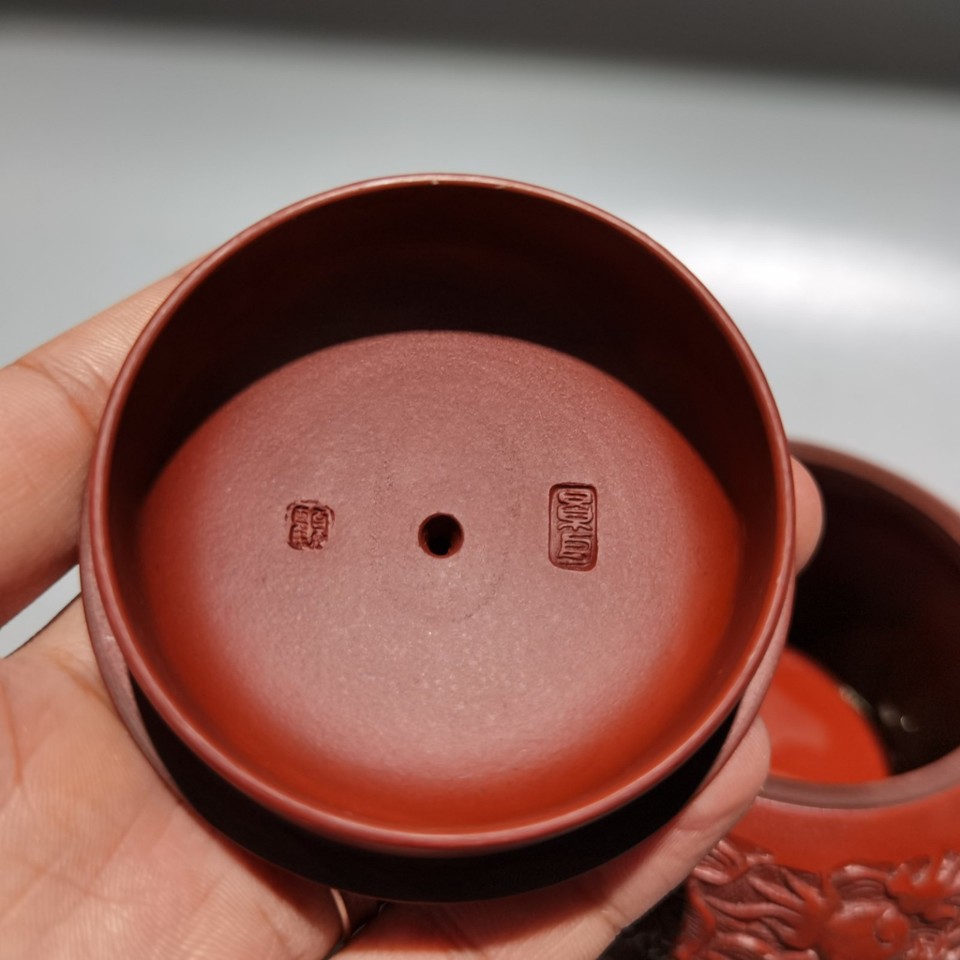 Chinese Yixing Zisha Clay Teapot Ornament Exquisite Carved Embossed ...