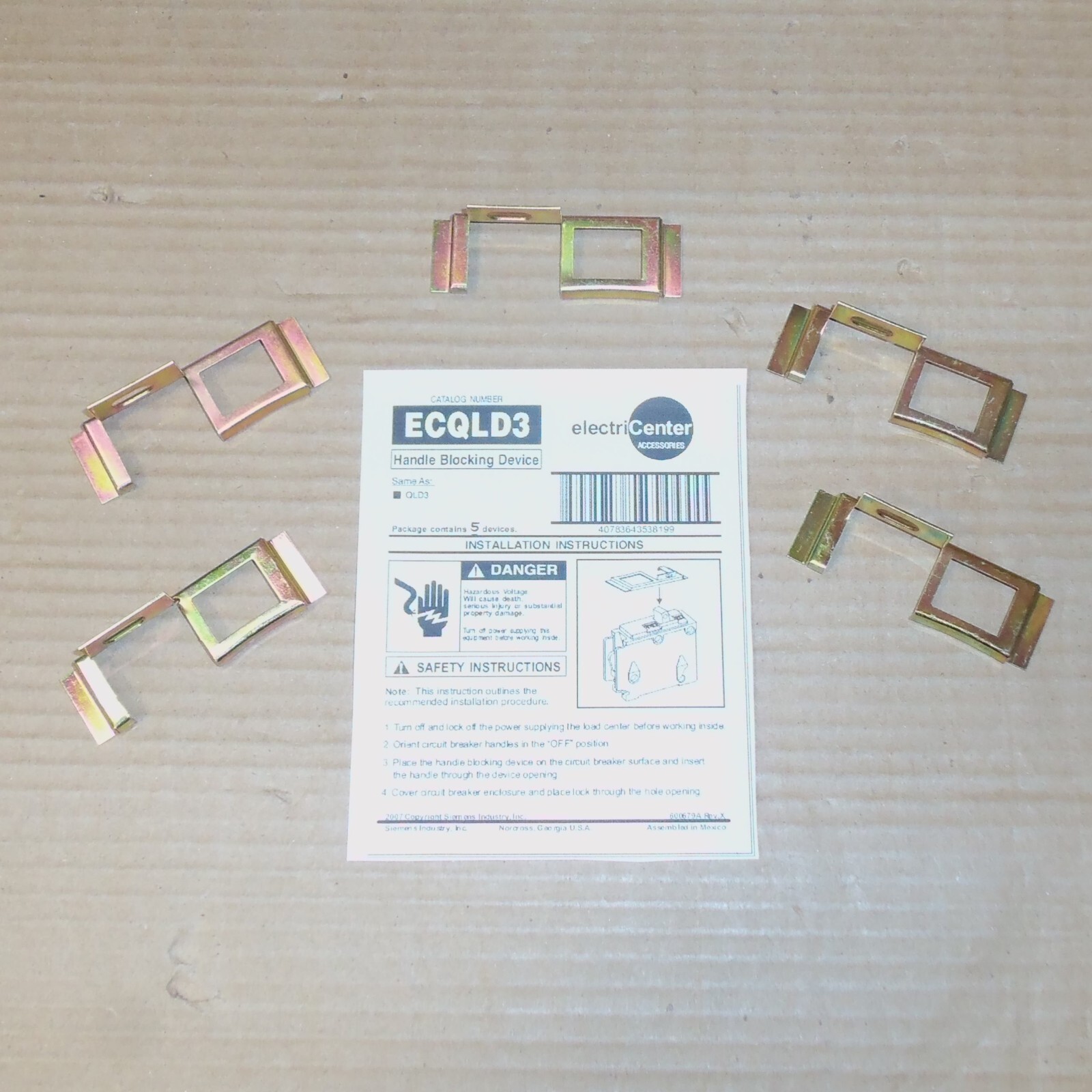 NEW LOT OF 5 SIEMENS ECQLD3 HANDLE BLOCKING DEVICE FOR CIRCUIT BREAKER ...