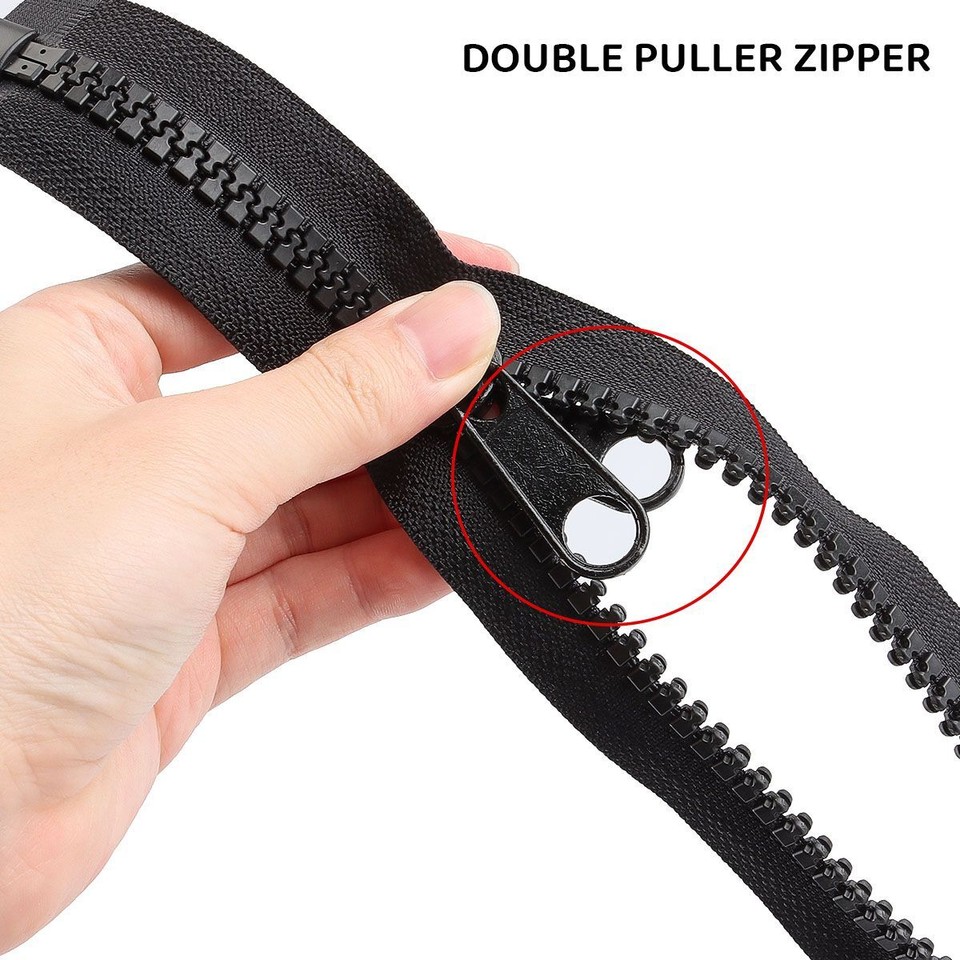 Heavy Duty Separating Double Pull Metal Slider Marine Grade Zipper 100 ...