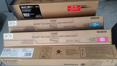 4 Lot Sharp Toner 3 OEM MX-31NTMA YA CA 1 Compatible MX50 Black MX ...