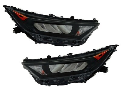 FIT TOYOTA RAV4 2019-2020 LE XLE BLACK HALOGEN HEADLIGHTS HEAD LIGHTS ...