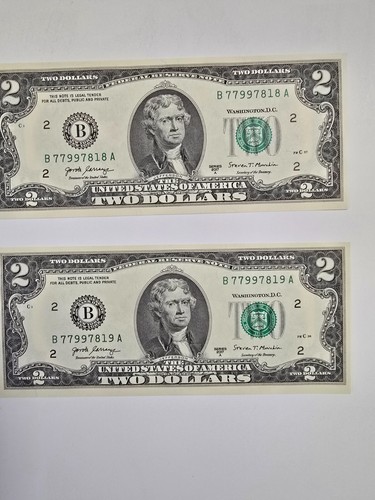 FANCY SERIES NUMBERS TWO DOLLAR BANK NOTE. | eBay