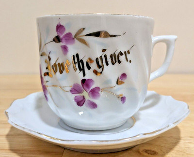 Vintage ZPF Germany "Love The Giver" tea cup | eBay