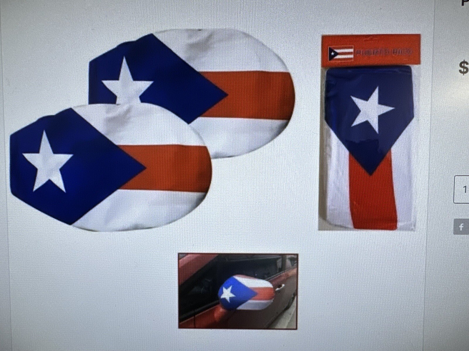 Puerto Rico Flag Car Side Mirror Cover Set Of 2 Covers FREE SHIPPING | eBay