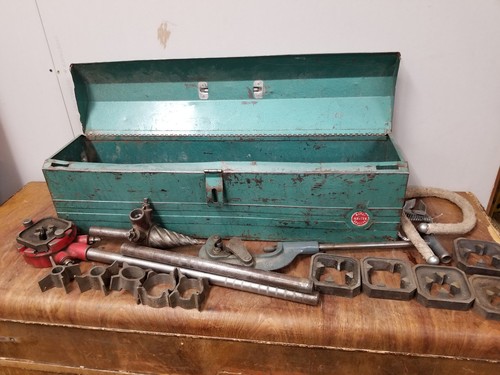 Lot of Vintage Pipe Threading Tools with Toolbox | eBay