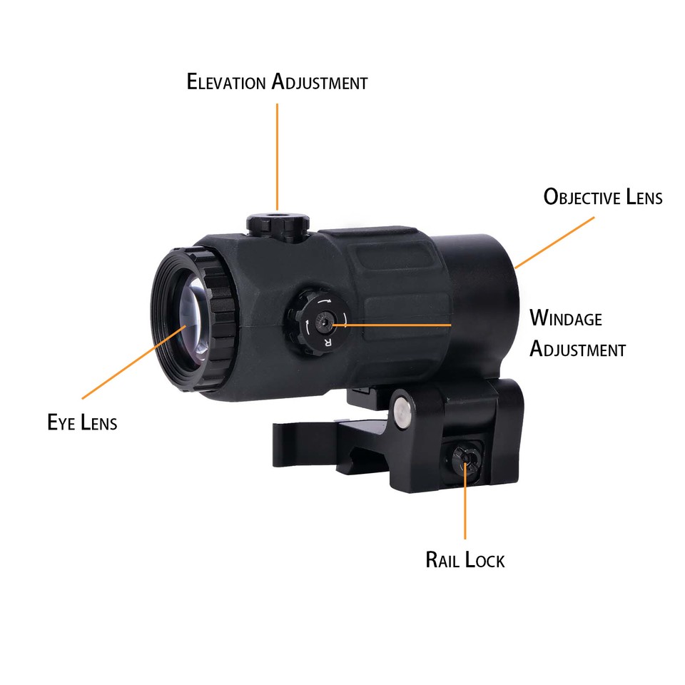 558+G45 Holographic Sight w/ 5x Magnifier Red Green Dot Holo Clone Full ...