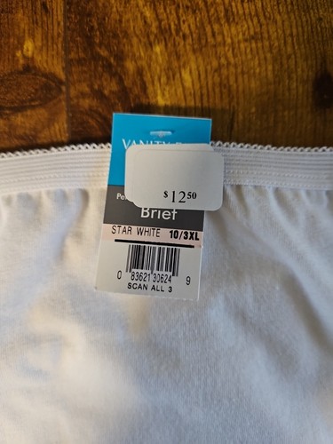 Vanity Fair Perfectly Yours Tailored Cotton Brief 15318 Sz 10 3XL White ...