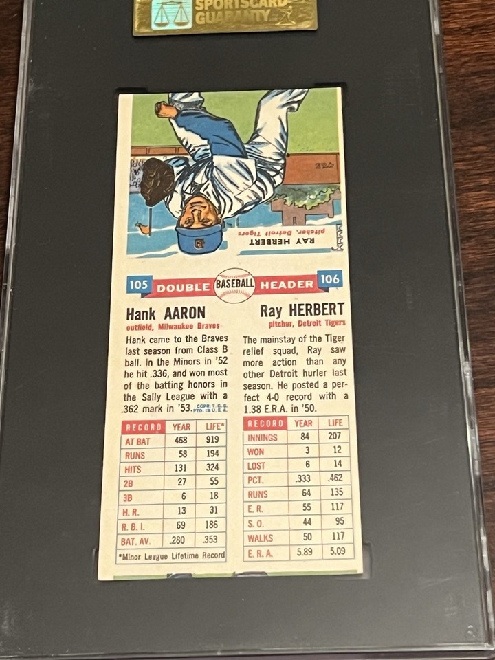 1955 Topps Double Header Hank Aaron SGC 5.5 Unperforated!! | eBay