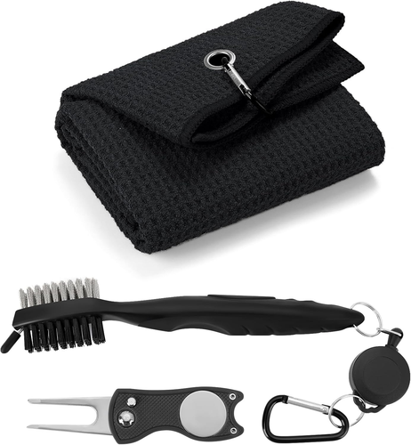 3 in 1 Golf Cleaning Kit, Microfiber Golf Towel with Carabiner, Club ...